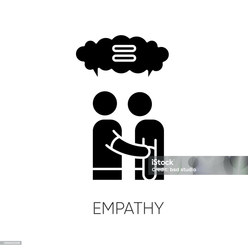 Empathy Black Glyph Icon Strong Emotional Bond Interpersonal