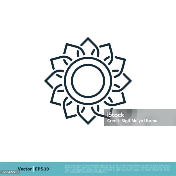 Conception De Modèle De Logo Vector De Licône De Fleur Ornementale