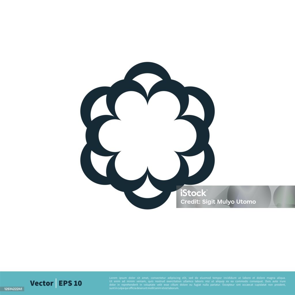Conception De Modèle De Logo Vector De Licône De Fleur Ornementale