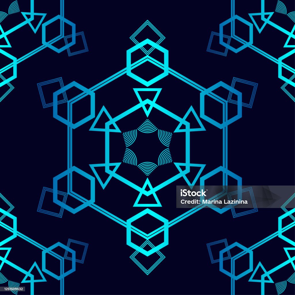 Sacred Geometry Trendy Seamless Pattern Designs Stock Illustration