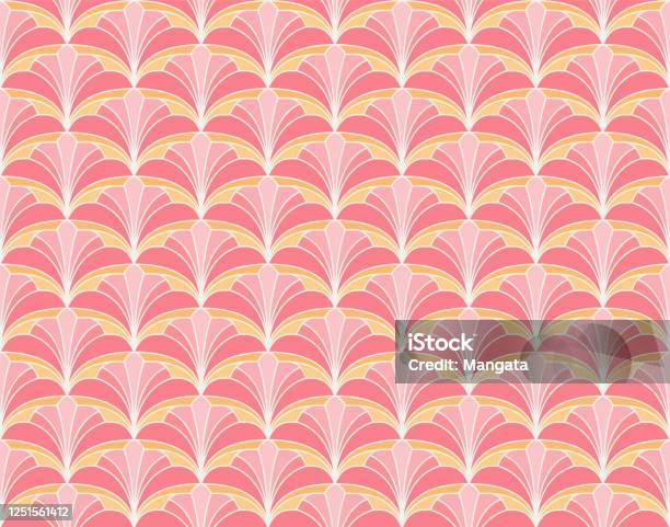Elegant Art Nouveau Seamless Pattern Abstract Minimalist Background
