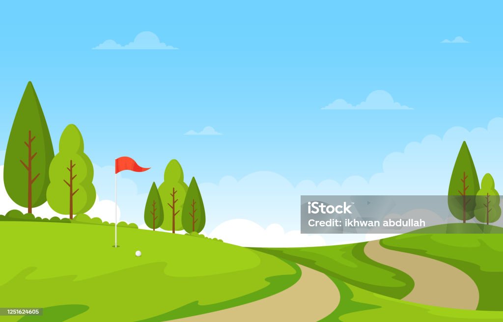 Lapangan Golf Bendera Pohon Rumput Hijau Lanskap Olahraga Luar Ruangan ... Lapangan Golf Bendera Pohon Rumput Hijau Lanskap Olahraga Luar Ruangan ...