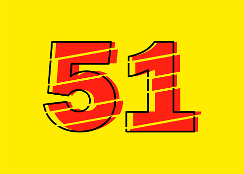 Glitch Moderne Rot 51 Zahl Design Vektor Illustration Numerale Vektor ... Glitch Moderne Rot 51 Zahl Design Vektor Illustration Numerale Vektor ...