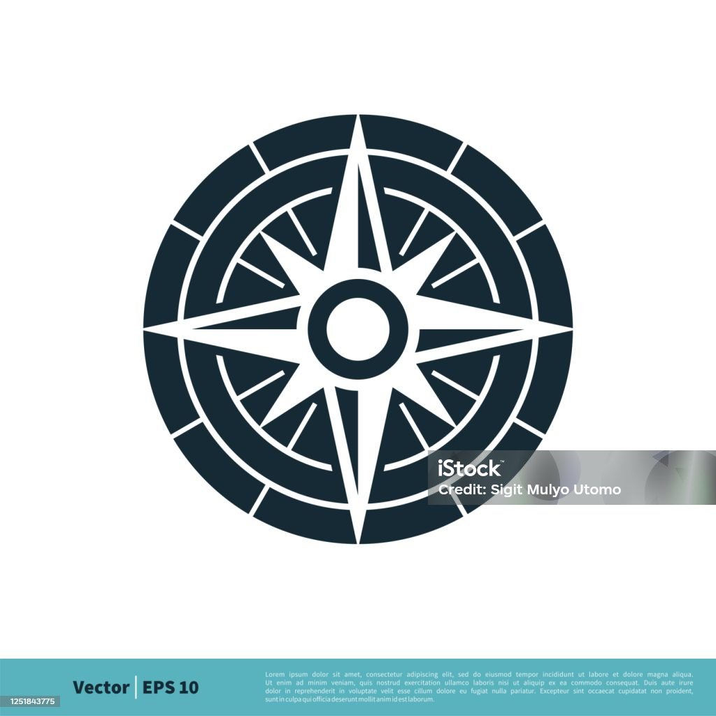 Compass Rose Icon Vector Logo Template Illustration Design Vector Eps 10 Stock Illustration