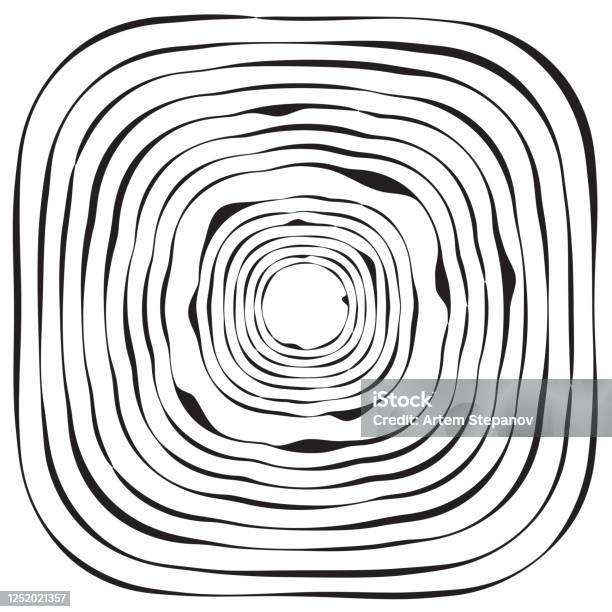 Fond De Cercle Concentrique De Ligne En Noir Et Blanc Ou Effet