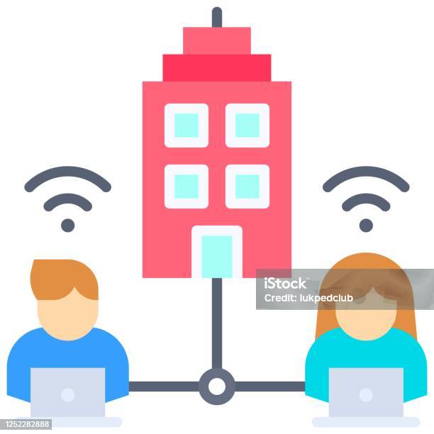 Icône De Télétravail Ou De Travail À Distance Illustration Vectorielle