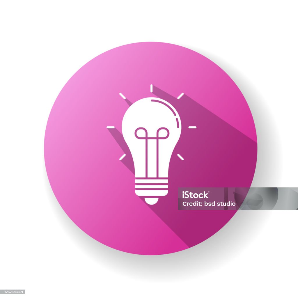 Light Bulb Pink Flat Design Long Shadow Glyph Icon Idea Emoji ... Light Bulb Pink Flat Design Long Shadow Glyph Icon Idea Emoji ...