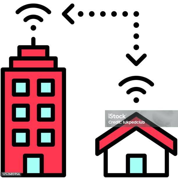 Icône De Télétravail Ou De Travail À Distance Illustration Vectorielle