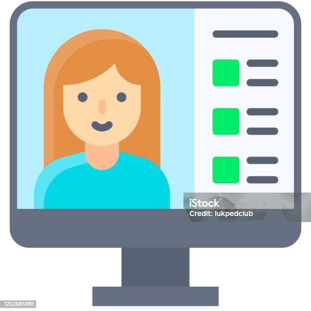 Vidéoconférence Icône De Télétravail Ou De Travail À Distance