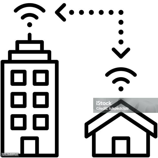 Icône De Télétravail Ou De Travail À Distance Illustration Vectorielle