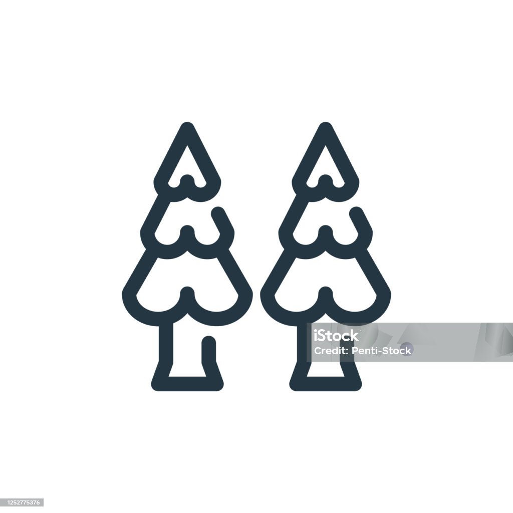 Icône Vectorielle De Larbre Trait Modifiable Darbre Symbole Linéaire