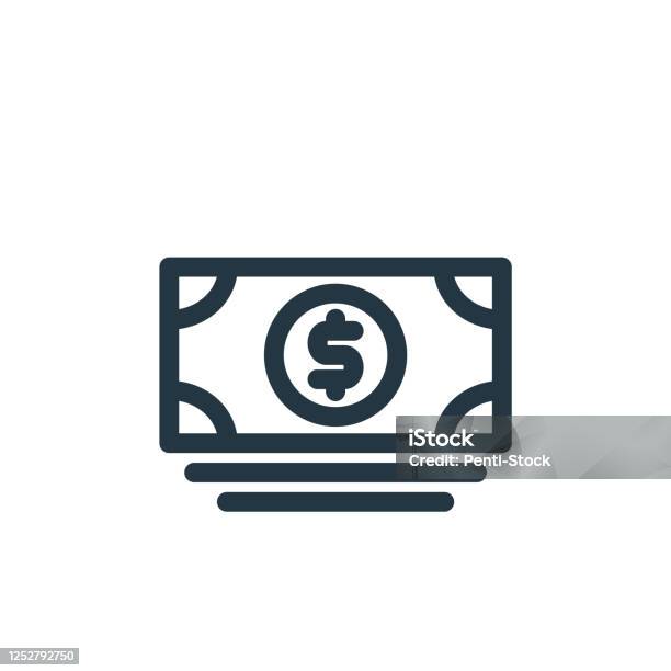 Icône Vectorielle Dargent Largent Trait Modifiable Symbole Linéaire