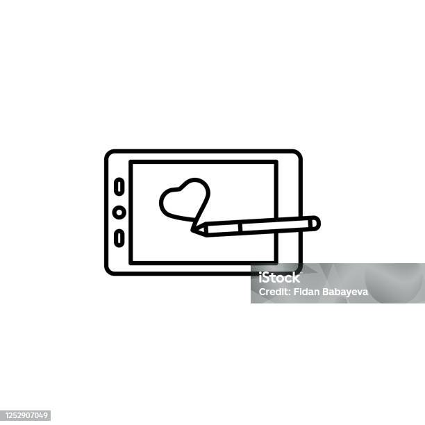 Icône De La Ligne De Tablette Graphique Les Signes Et Symboles Peuvent