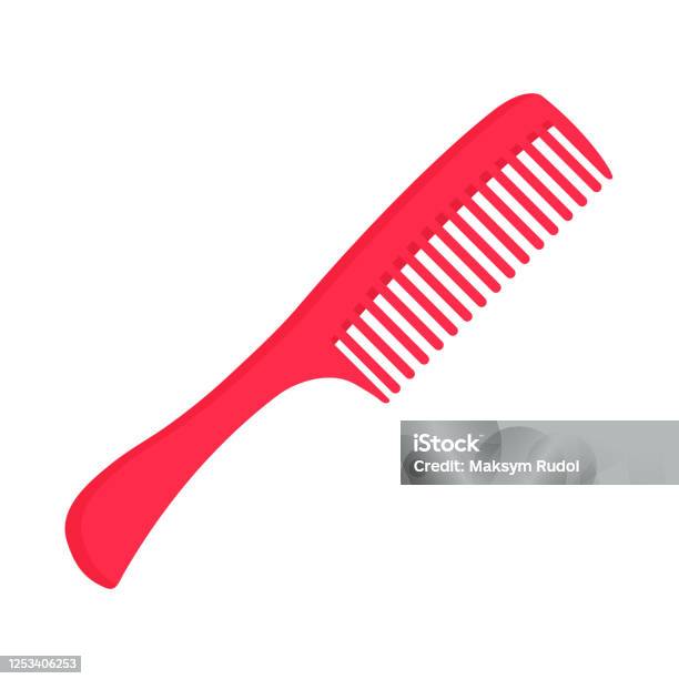 Sisir Datar Ikon Gaya Rambut Ilustrasi Vektor Terisolasi Di Latar