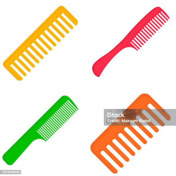 Sisir Datar Ikon Gaya Rambut Ilustrasi Vektor Terisolasi Di Latar