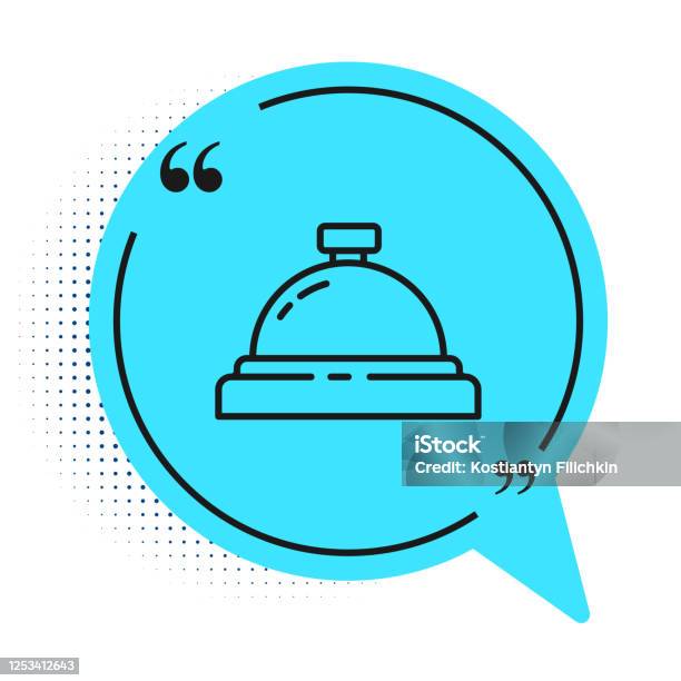 Icône De Cloche De Service Dhôtel De Ligne Noire Isolée Sur Le Fond