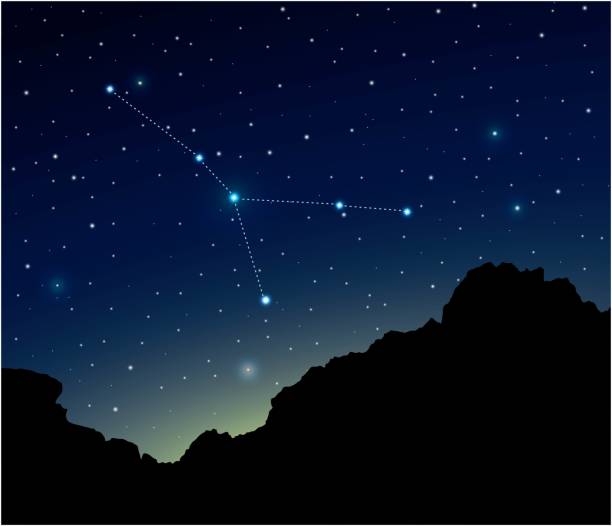 580 Zodiac Sign Cancer On Night Starry Sky Background Stock