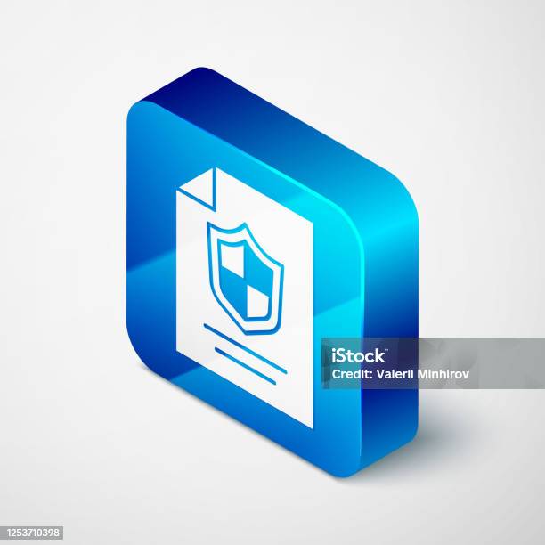 Kontrak Isometrik Dengan Ikon Perisai Terisolasi Pada Latar Belakang