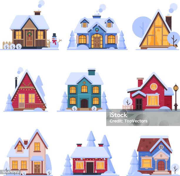 Koleksi Rumah Bersalju Lucu Bangunan Cottage Pinggiran Kota Dengan ... Koleksi Rumah Bersalju Lucu Bangunan Cottage Pinggiran Kota Dengan ...