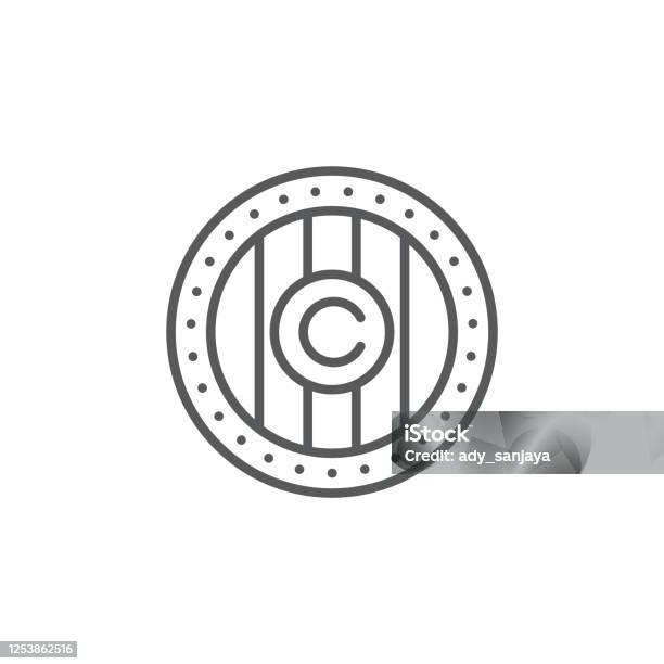Bouclier Avec Le Symbole Dicône Vectoriel De Signe De Copyright Isolé
