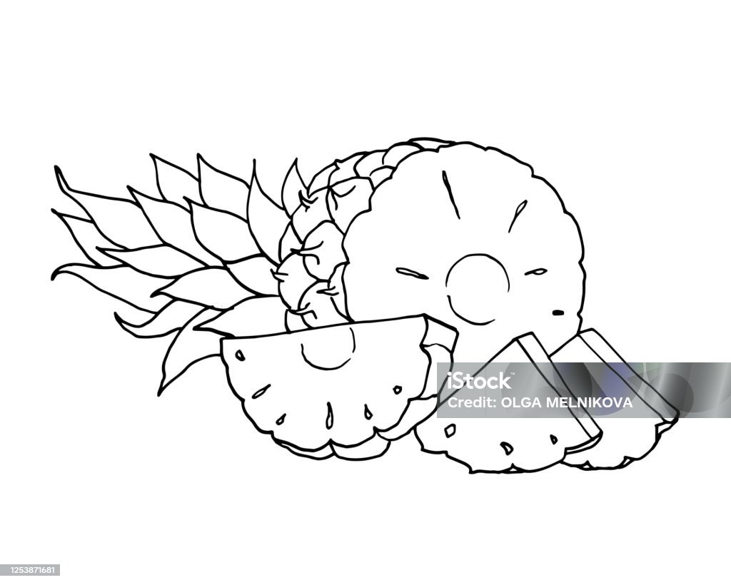 Le Contour De Lananas Isolé Sur Fond Blanc Illustration Vectorielle