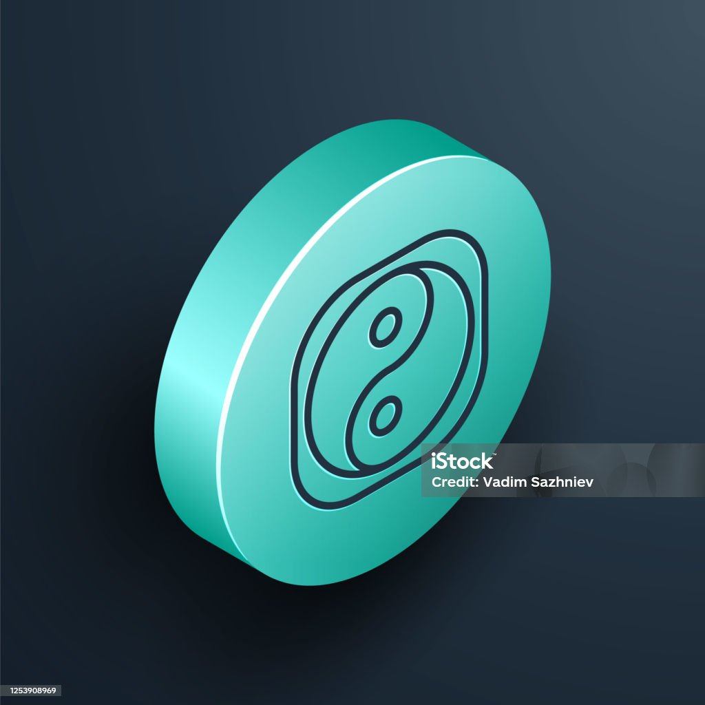 Isometrische Linie Yin Yang Symbol Der Harmonie Und Balancesymbol ... Isometrische Linie Yin Yang Symbol Der Harmonie Und Balancesymbol ...