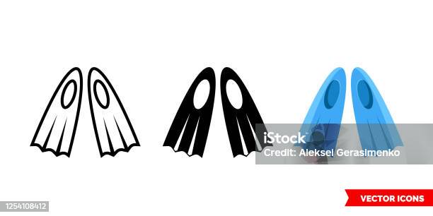 Ikon Sirip Dari 3 Jenis Simbol Tanda Vektor Terisolasi Ilustrasi Stok