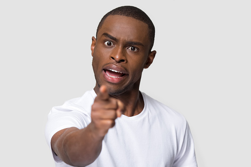 Crazy Angry African American Man Pointing Finger At Camera Stock Photo ... Crazy Angry African American Man Pointing Finger At Camera Stock Photo ...