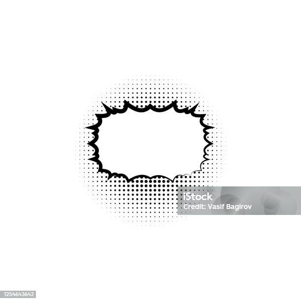 Template Kosong Komik Teks Pidato Bintang Meledak Gelembung Halftone