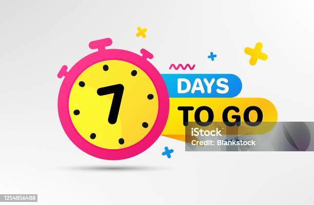 Seven Days Left Icon 7 Days To Go Vector Stock Illustration - Download ... Seven Days Left Icon 7 Days To Go Vector Stock Illustration - Download ...