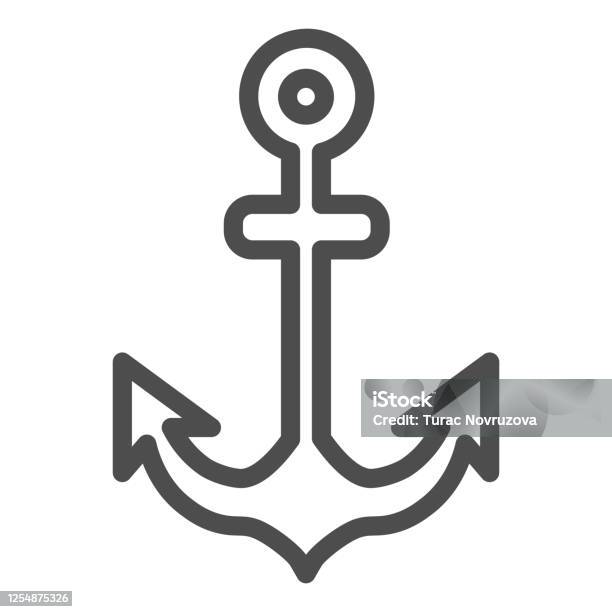 Icône De Ligne Dancrage Concept Docéan Signe De Navigation Et Symbole