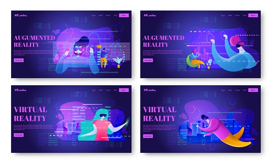 Templat Desain Halaman Web Vr Dan Ar Kumpulan Header Halaman Arahan