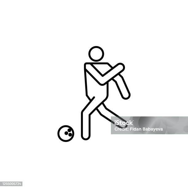 Joueur Icône De Ligne De Bowling Les Signes Et Symboles Peuvent Être