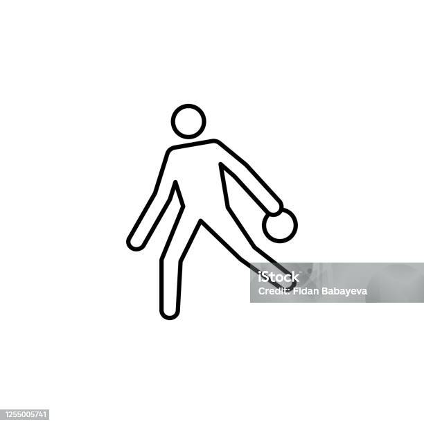 Joueur Icône De Ligne De Bowling Les Signes Et Symboles Peuvent Être