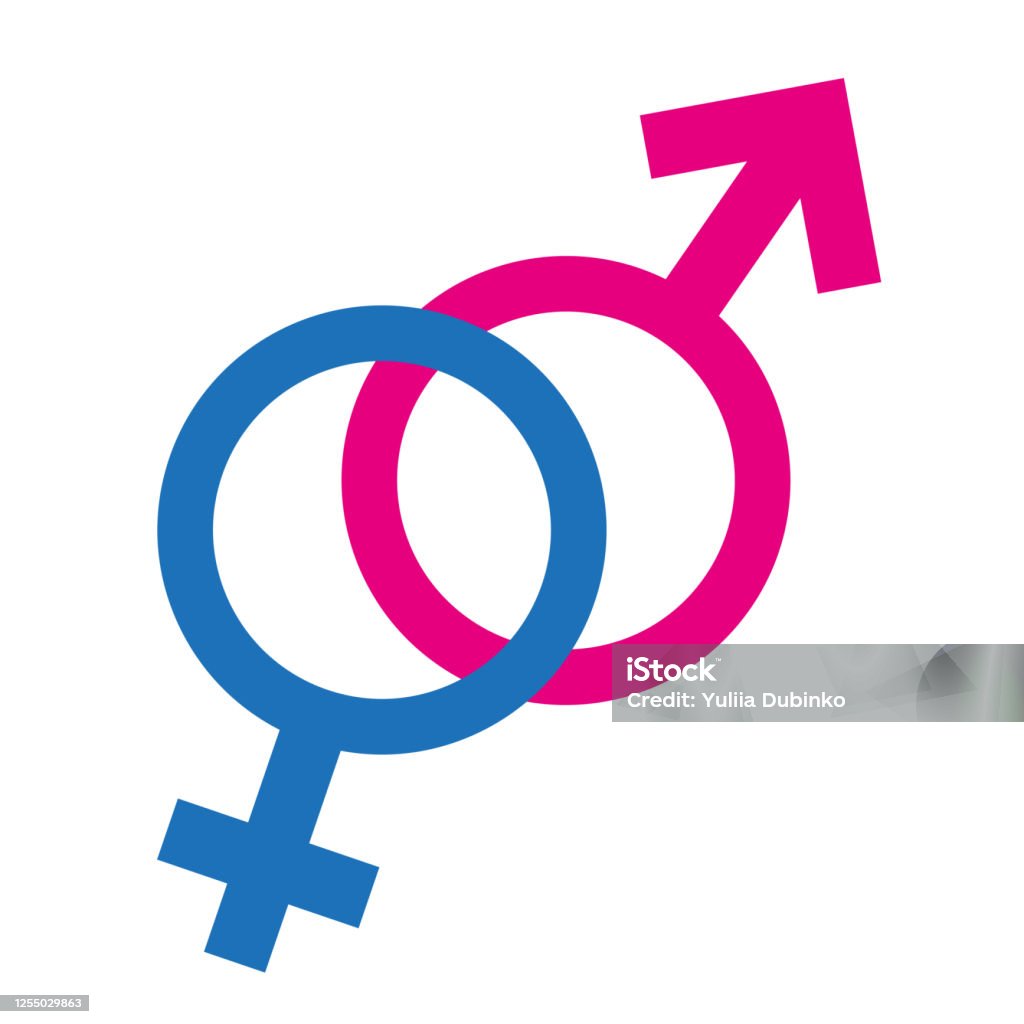 Geschlecht Oder Männliche Und Weibliche Symbol Flache Zeichen Symbole Rosa Und Blau
