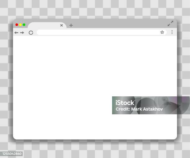 Templat Jendela Browser Pada Latar Belakang Transparan Mockup Halaman