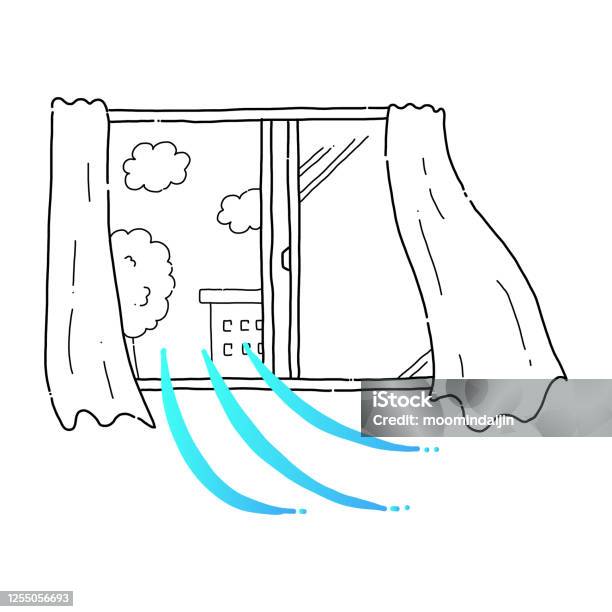 Ventilation Air Line Drawing Vector Illustration Stock Illustration ... Ventilation Air Line Drawing Vector Illustration Stock Illustration ...
