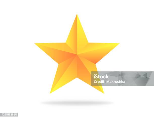 Étoile Jaune Réaliste Prix En Trois Dimensions De Notation Dor Forme