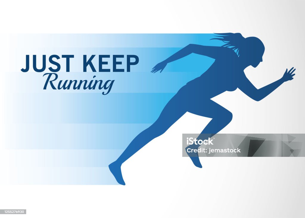 Siluet Wanita Atletik Berjalan Hanya Dengan Pesan Ilustrasi Stok Unduh Gambar Sekarang Atlet