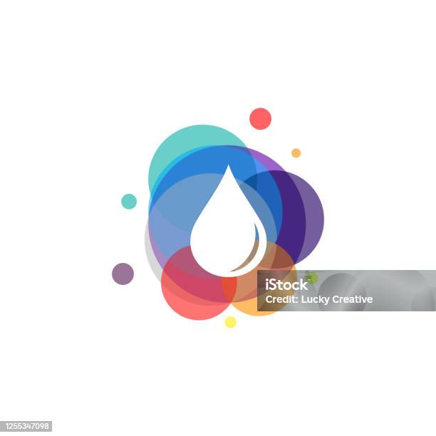 Warnawarni Vektor Logo Tetesan Air Desain Logo Air Template Konsep