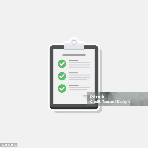 Checklist Vector Van Het Pictogram Witte Lijnschaduw Geïsoleerd