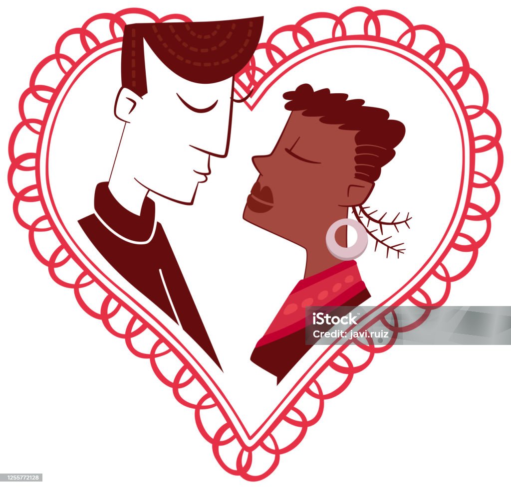 Mixed Race Couple Kissing Stock Illustration Download Image Now Adult Adults Only African