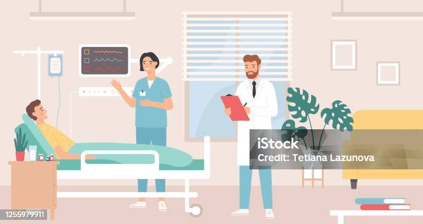 Chambre Dhôpital Patient Dans La Salle Dhôpital De Lit Le Docteur Et