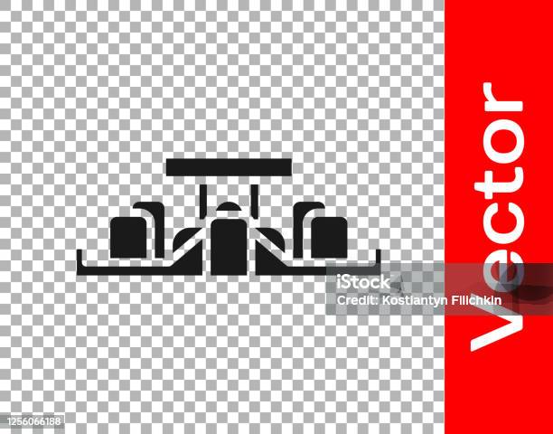 Black Openwheel Singleseater Racing Car Racing Car Icon Isolated On