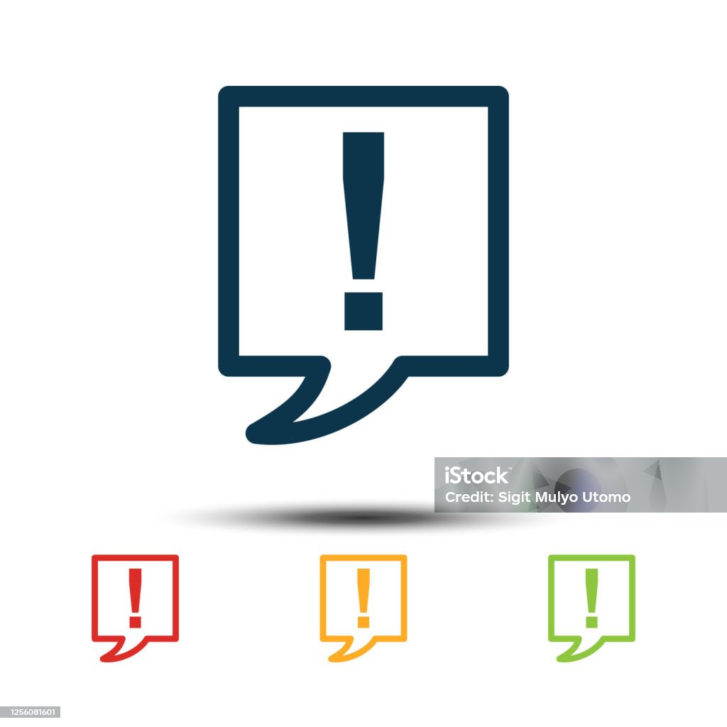 Signe De Signe Dexclamation Modèle De Logo Vectoriel Densemble Coloré