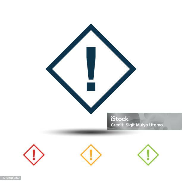 Signe De Signe Dexclamation Modèle De Logo Vectoriel Densemble Coloré
