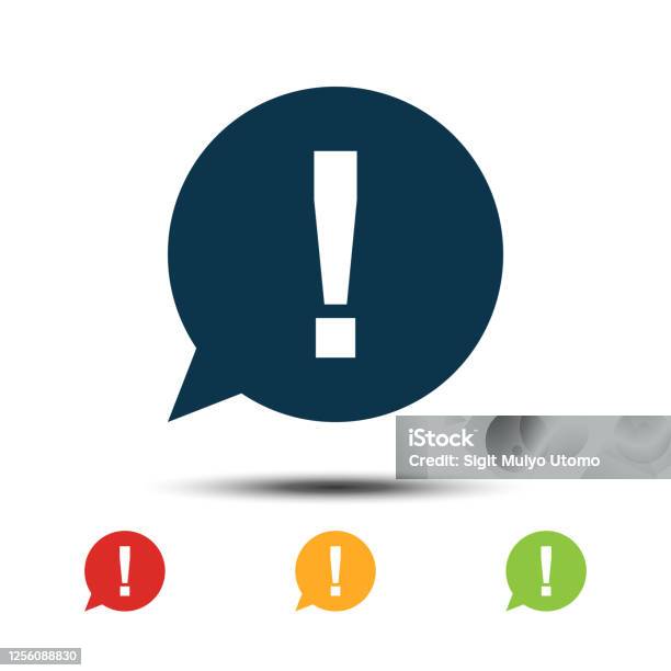 Signe De Signe Dexclamation Modèle De Logo Vectoriel Densemble Coloré