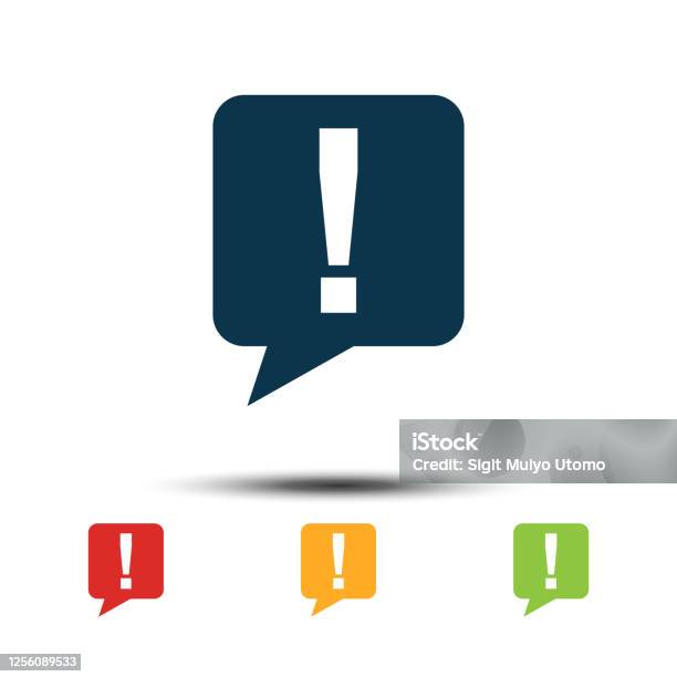 Signe De Signe Dexclamation Modèle De Logo Vectoriel Densemble Coloré