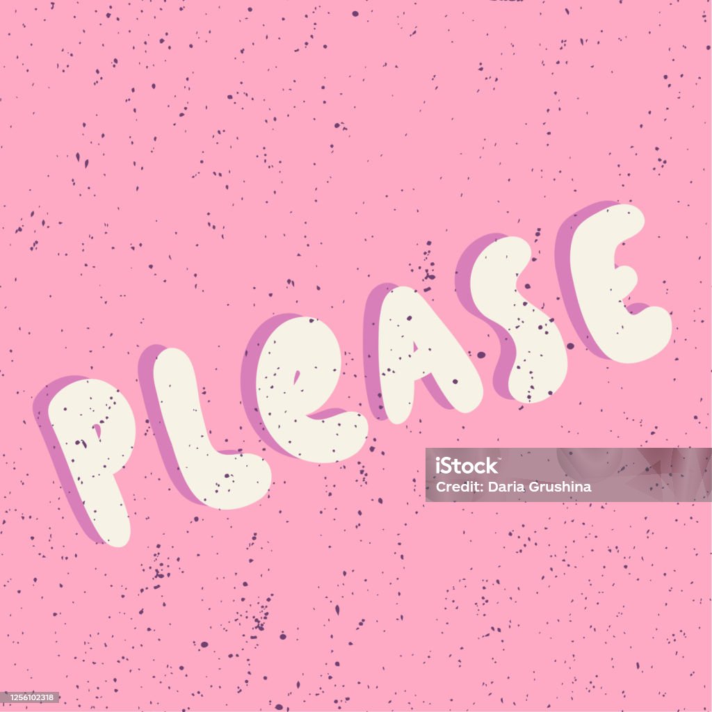 Please Sticker For Social Media Content Vector Hand Drawn Illustration