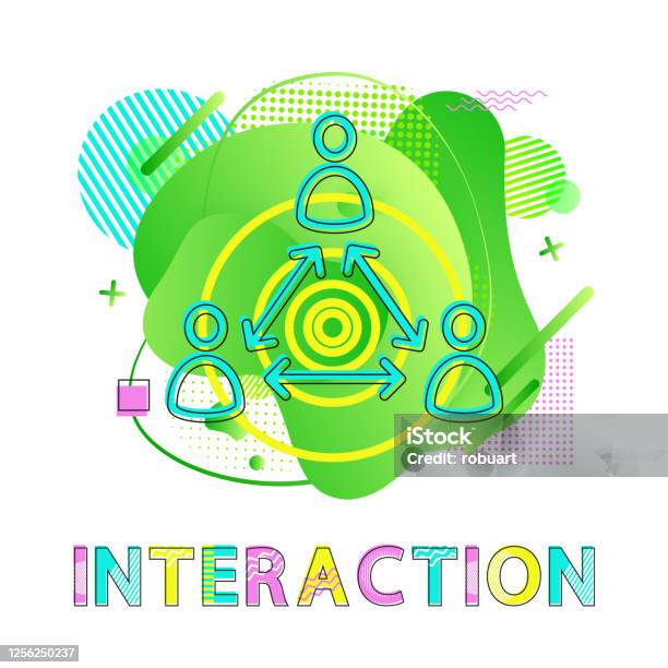 Symbole Dinteraction Humain Et Flèches Coworking Vecteurs Libres De